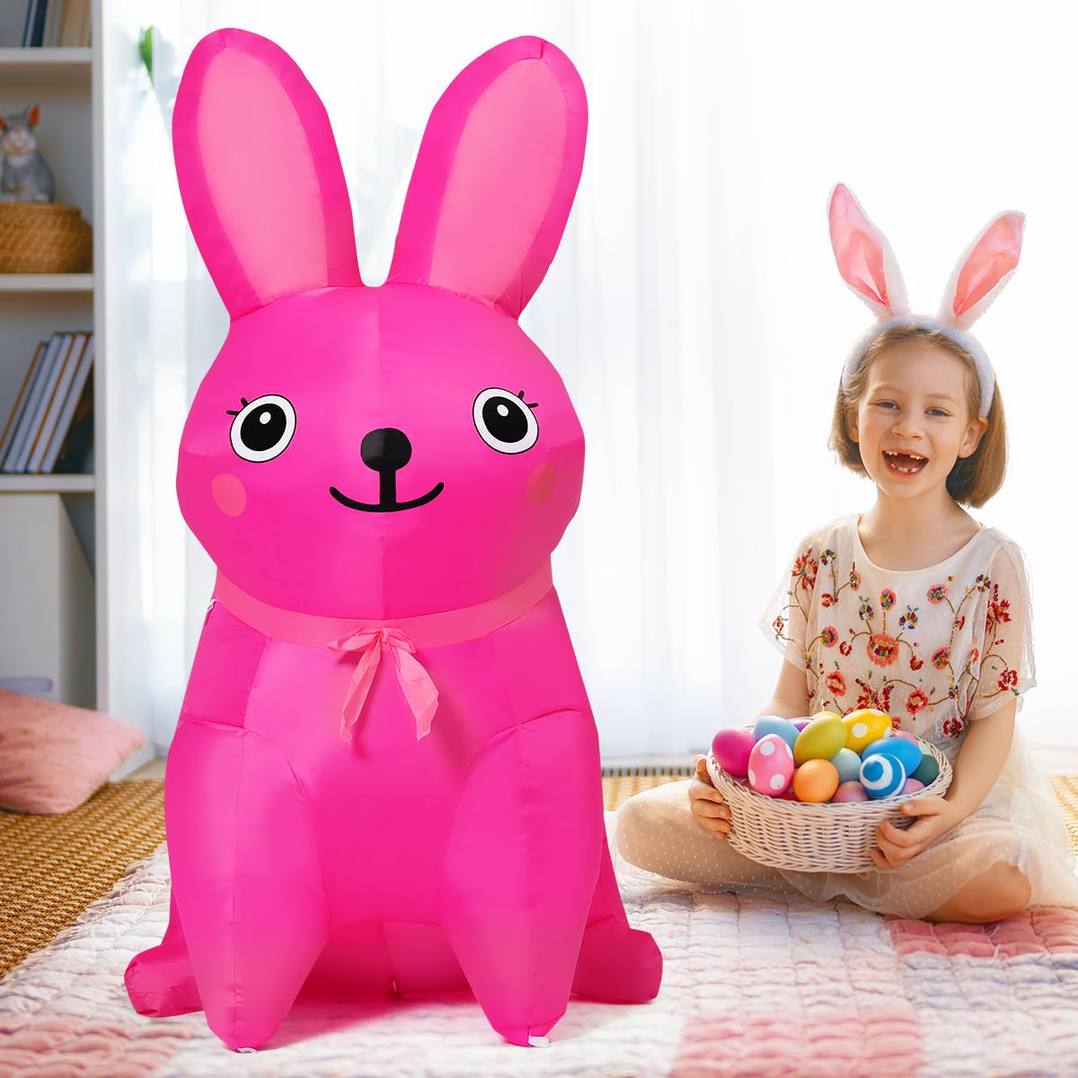 Snapklik.com : GOOSH 5 FT Easter Inflatables Bunny Outdoor Decorations ...