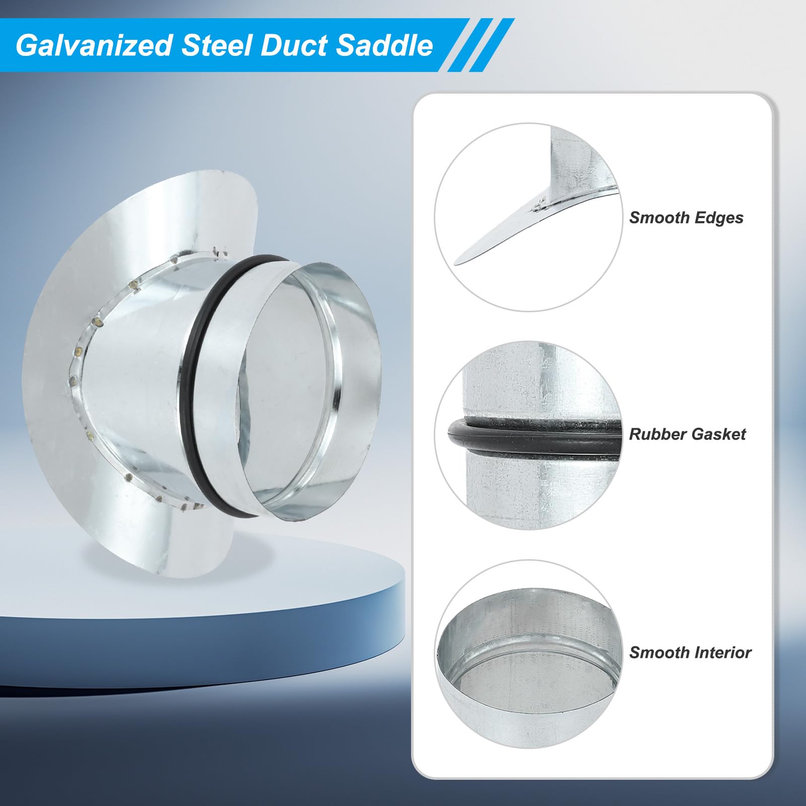 PATIKIL Duct Connector Saddle Take Off for 6″ Duct to 5″ Outlet Branch ...