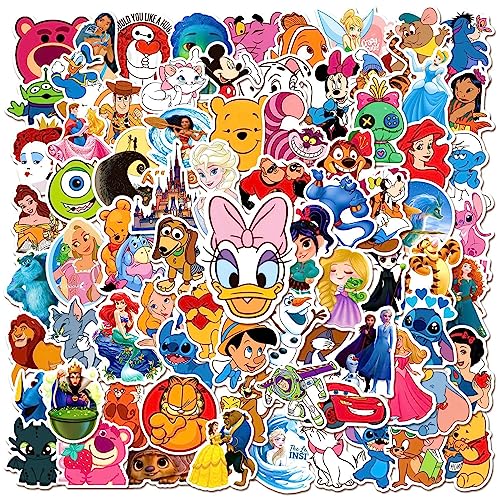 100pk Disney and Cartoon Classics Die Cut Stickers Decals for Laptops ...