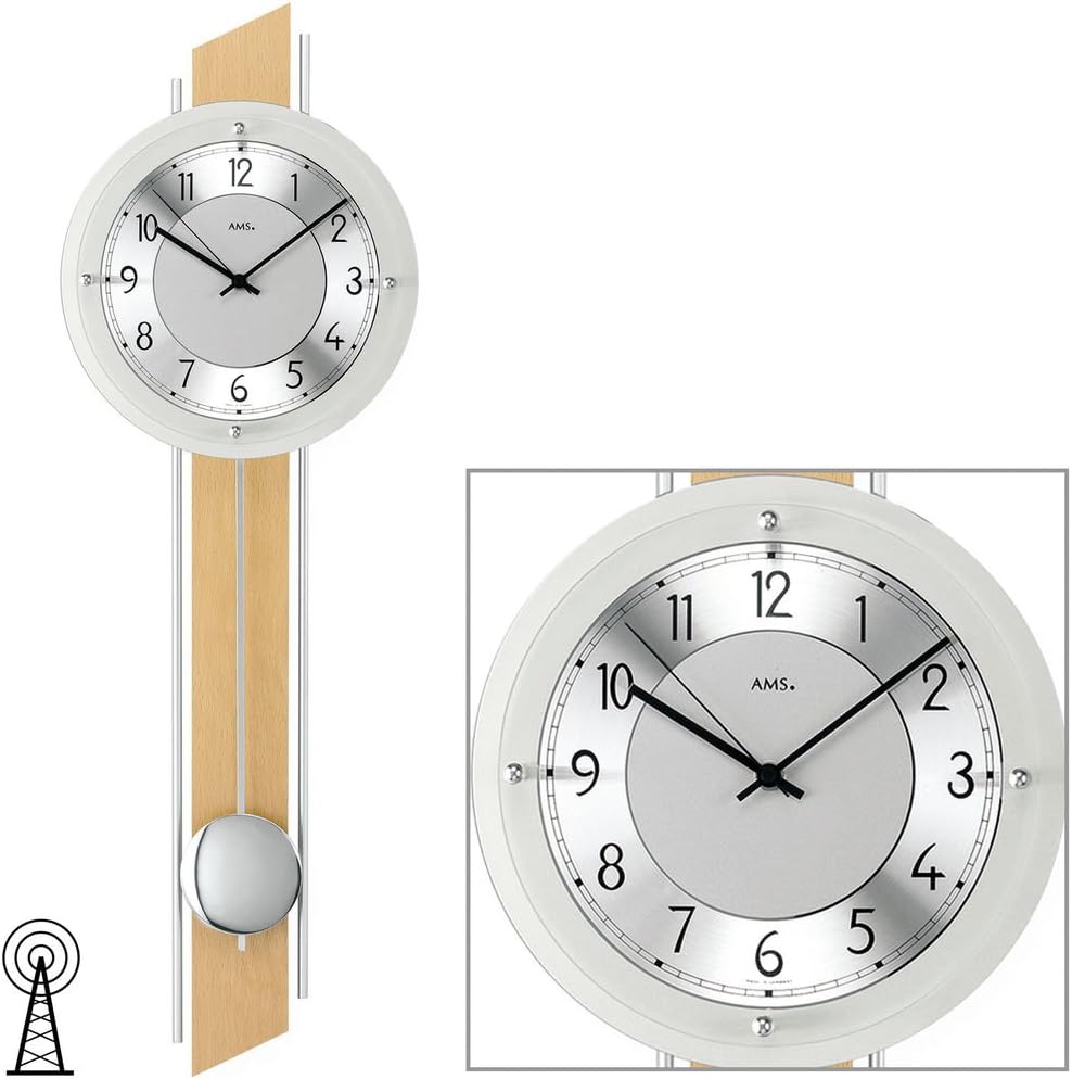 Contemporary Wall Clock with Radio Station, Radio Clock, Battery ...