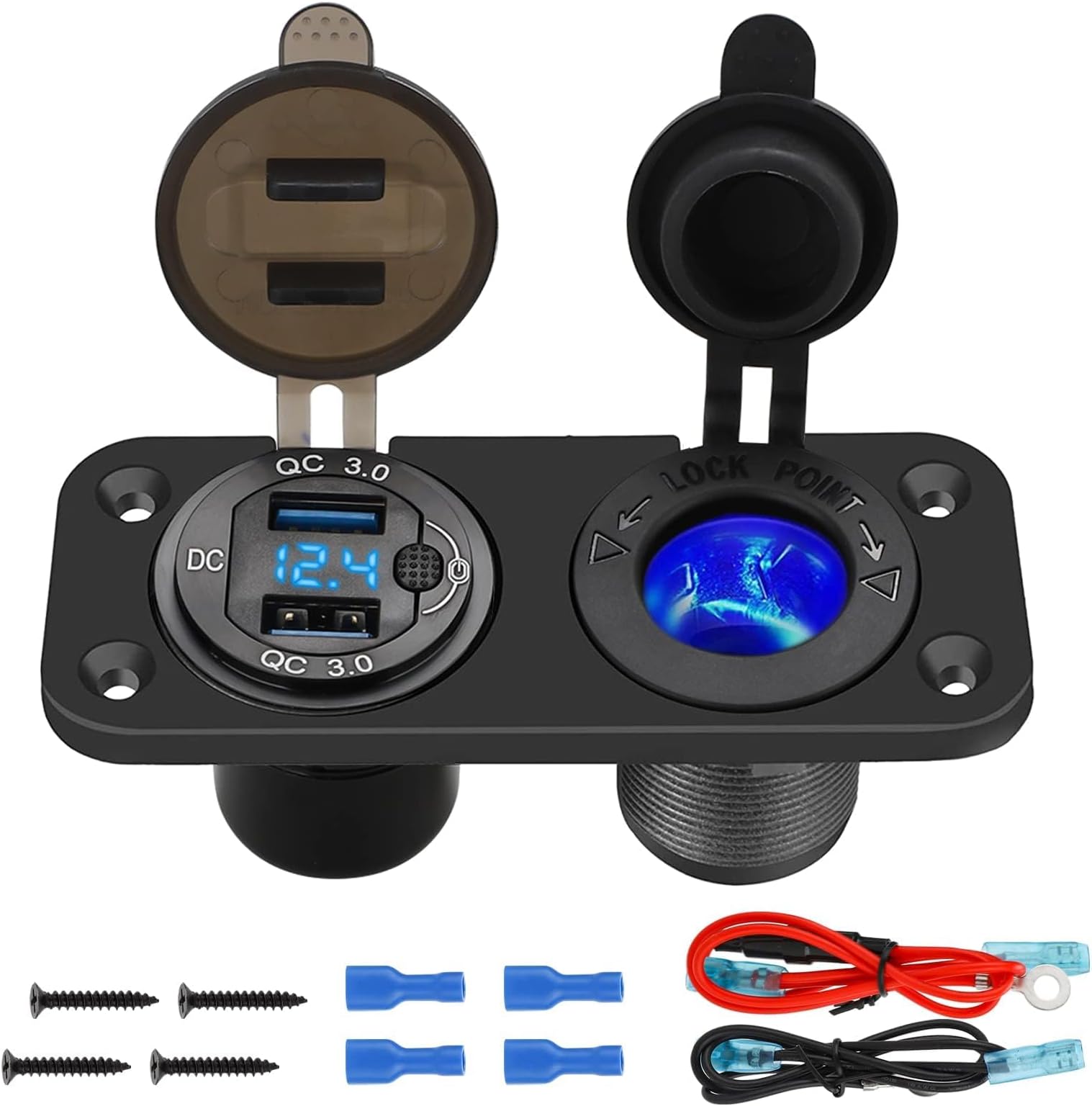 Amazon.com: Linkstyle USB Outlet Cigarette Lighter Socket Splitter, Car ...