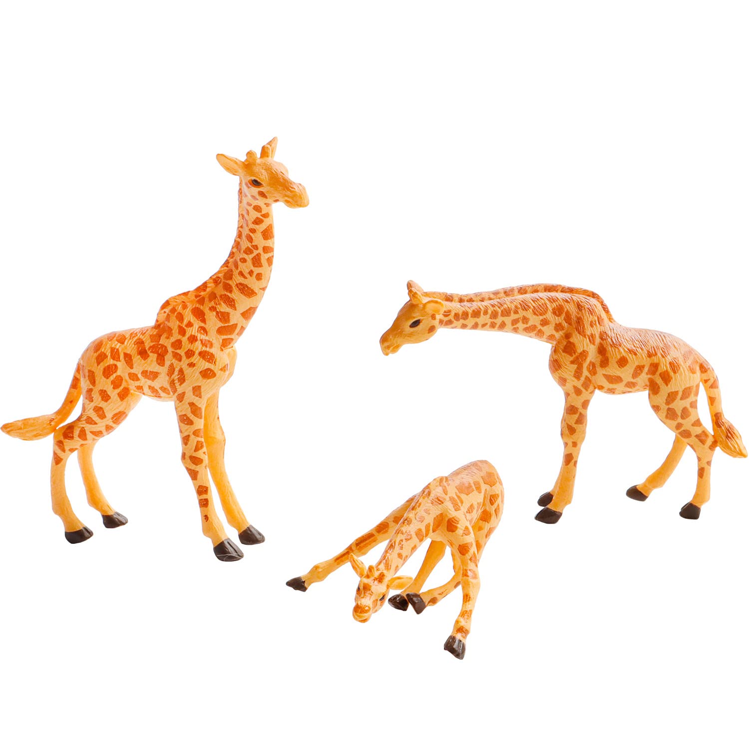 Aydinids 3 Pcs Mini Giraffe Figurines Realistic Giraffe Family Figures ...