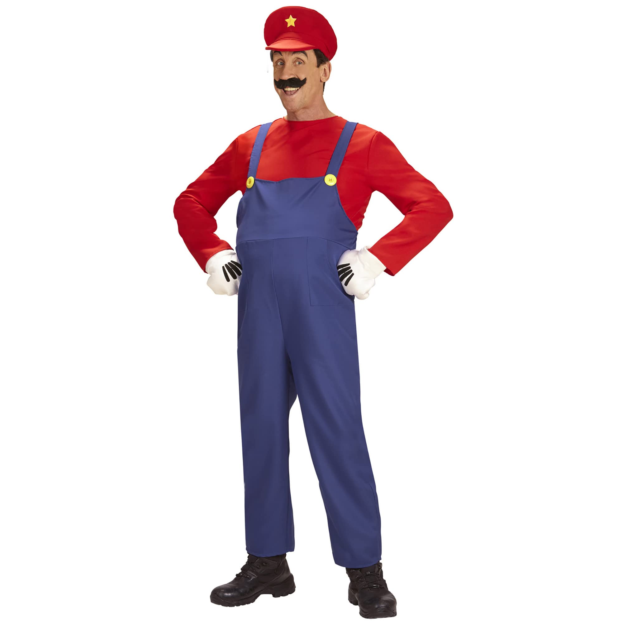 WIDMANN 10700 XXL Adult Mens Red and Blue Super Plumber Costume ...
