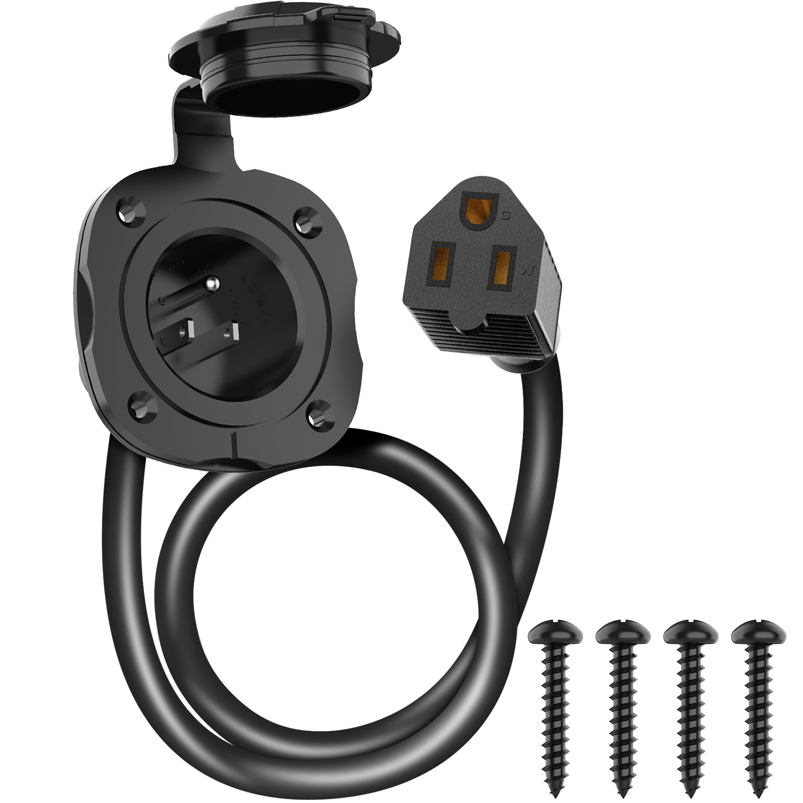 Snapklik.com : BEBOBLY 15 Amp AC Port Plug, 125V Power Inlet Socket