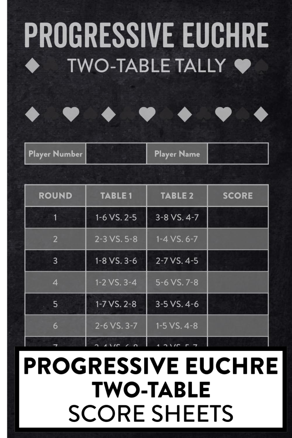 Amazon.com: Progressive Euchre Two Table Score Sheets: Track Scores ...
