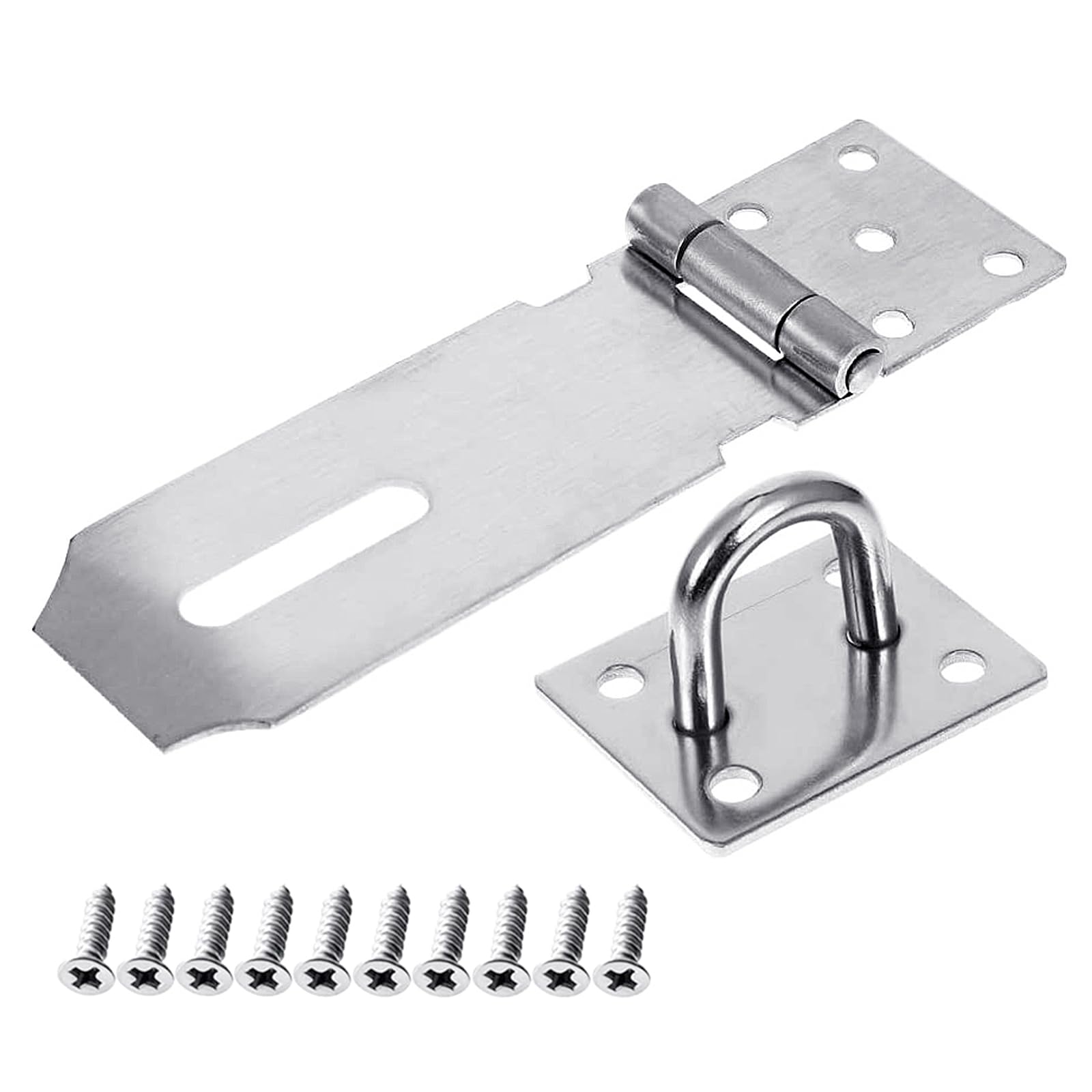 Medsuo Hardware Hasp, 4 Inch Brushed Stainless Steel Solid Door Padlock ...