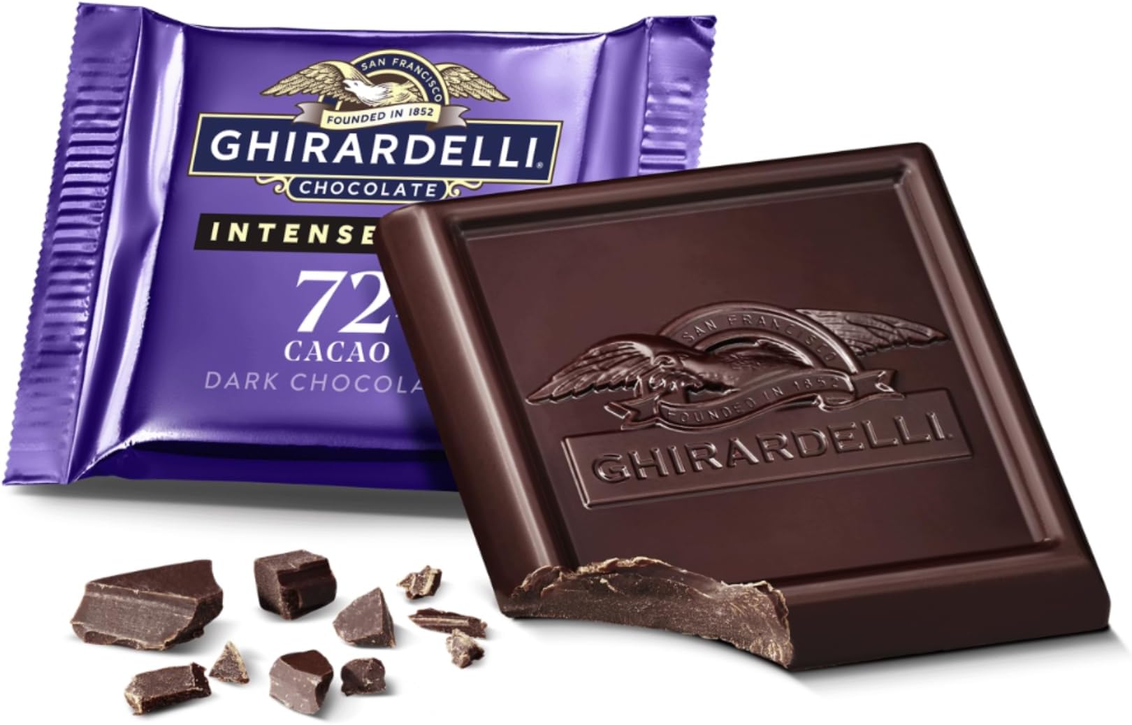 Amazon.com: GHIRARDELLI Intense Dark Chocolate Bar, 72% Cacao, 3.5 oz ...
