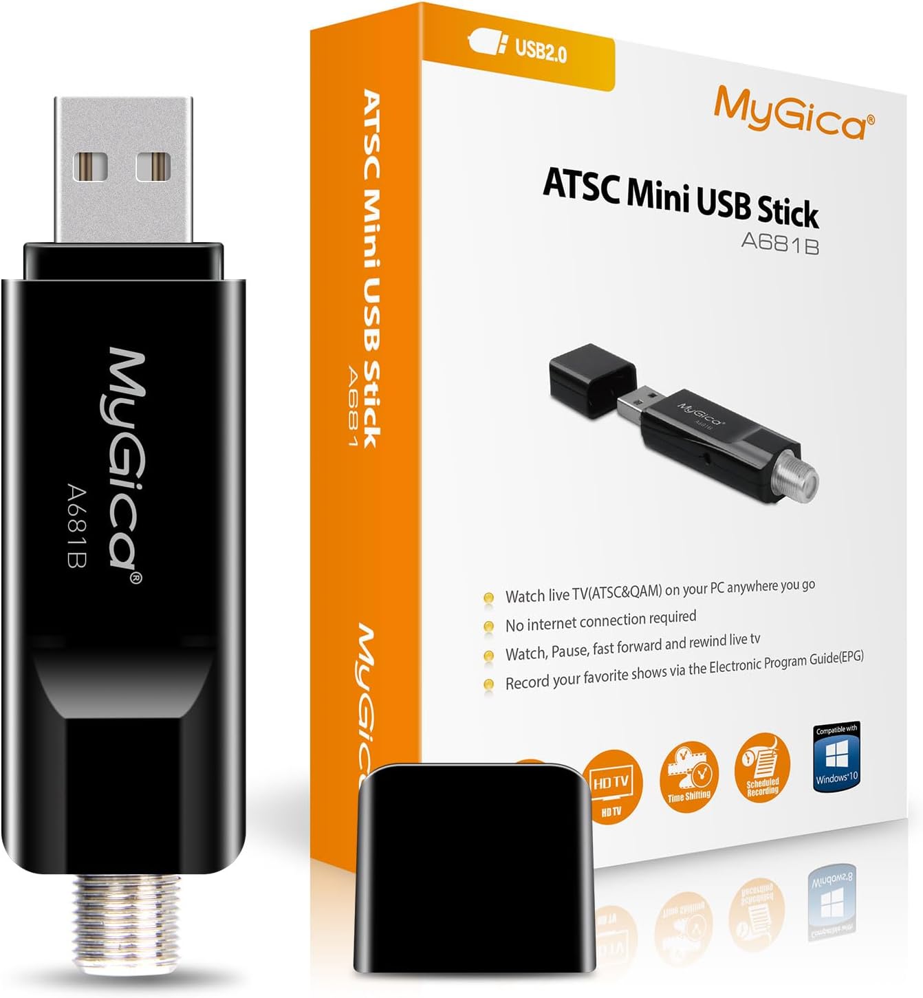 Amazon.com: A681B Analog USB TV Tuner Card, Watching Record Digital ...