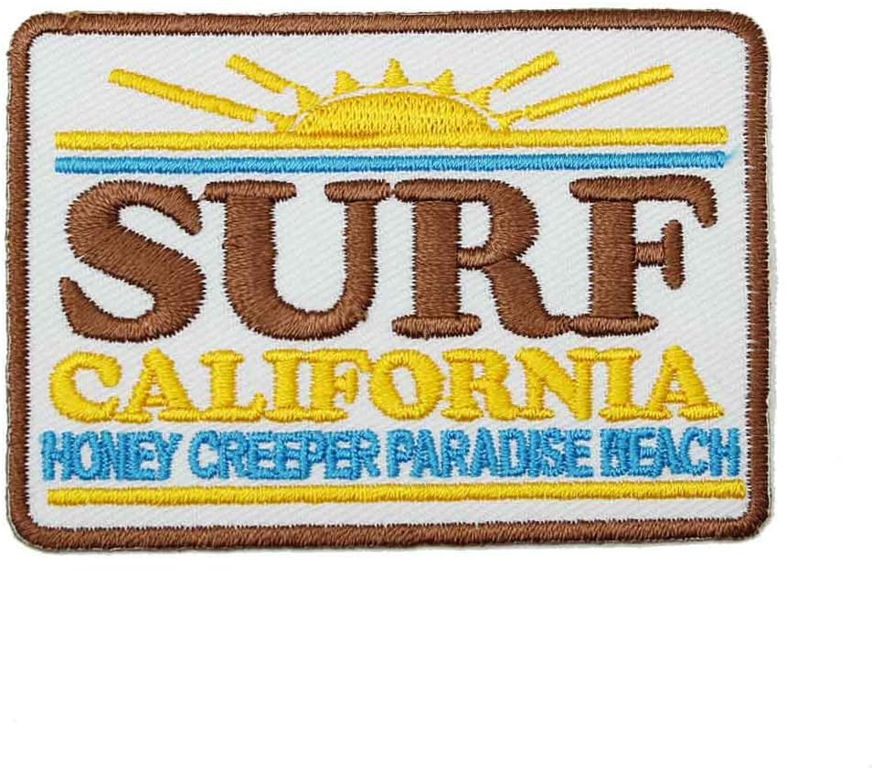 Amazon.co.jp: PatchClub サーフ&ビーチサンセット、3.15インチ - アウトドアアドベンチャーパッチ - カラフルな刺繍されたクールなアイロン/縫い付けワッペン : ホビー