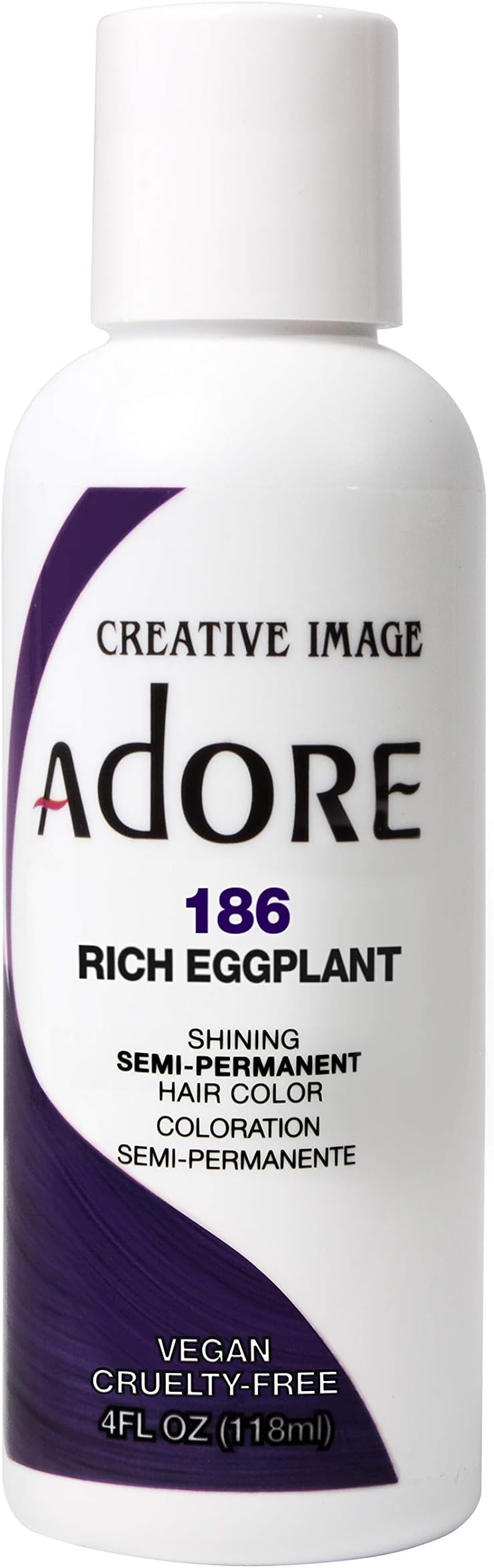 Amazon.com : Adore Semi-Permanent Haircolor #186 Rich Eggplant 4 Ounce ...