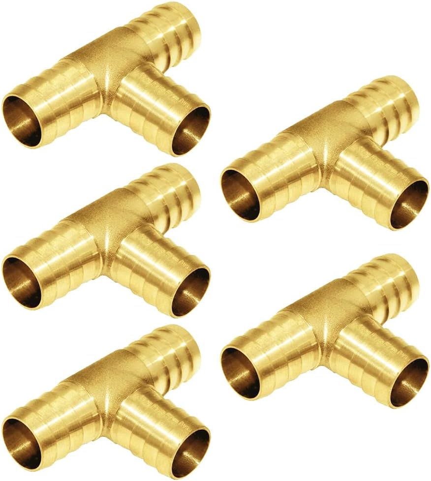 Amazon.com: Joywayus 5PCS 5/8" Hose Barb, Tee T 3 way Union Fitting ...