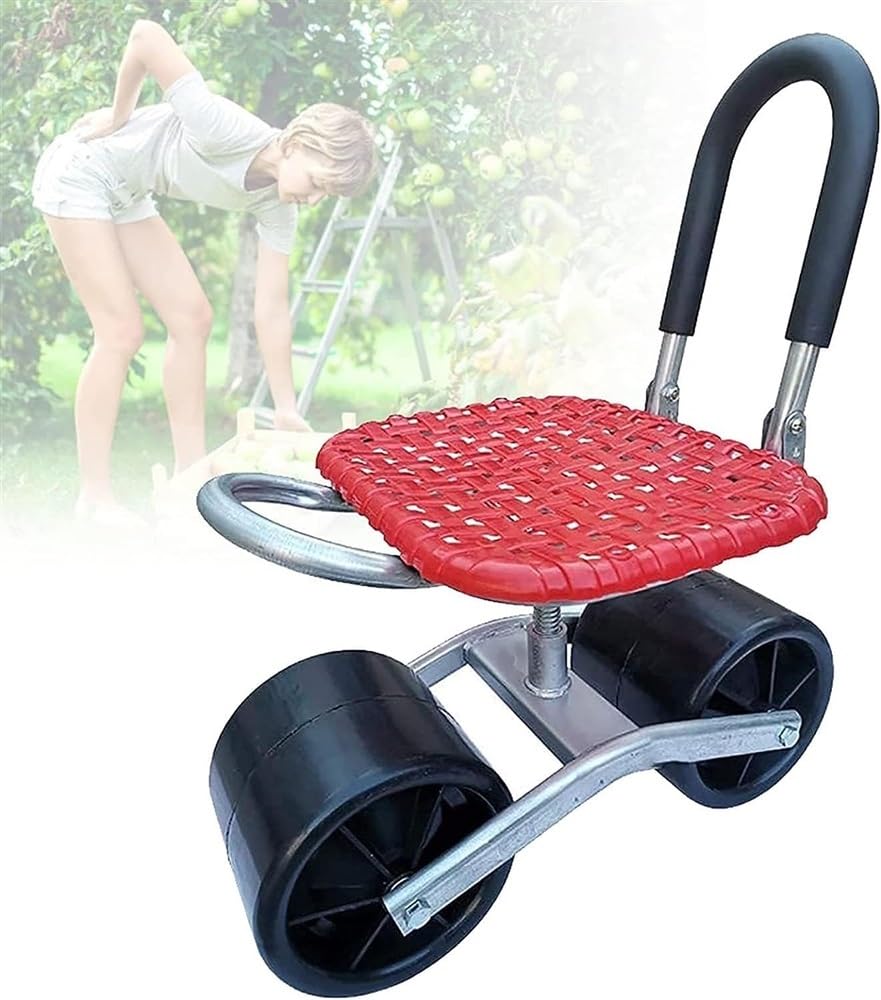 Garden Rolling Work Seat - Adjustable Height, 360 Degree Swivel ...
