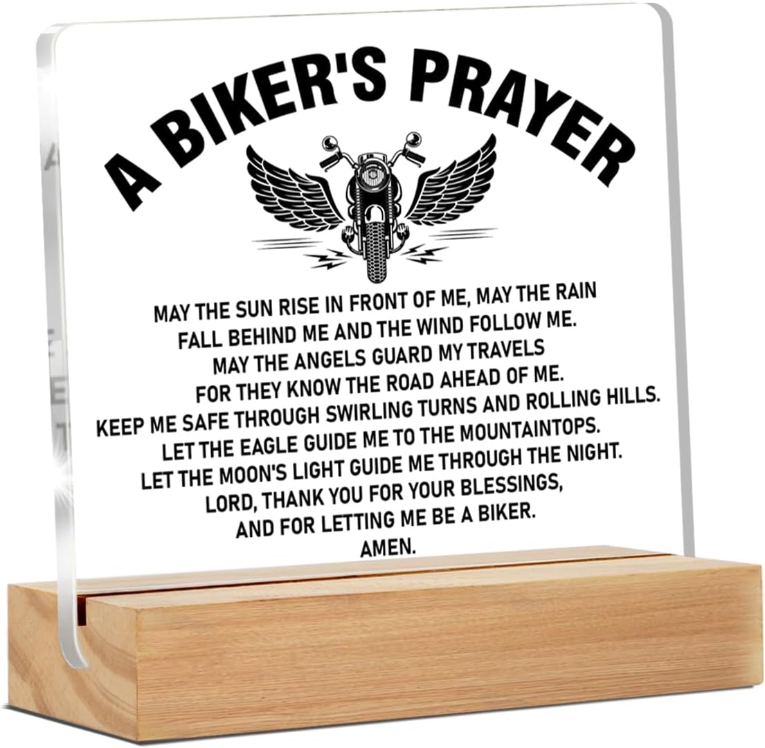 Amazon.com: Vintage Biker's Prayer Sign - Motorcycle Decor for Man Cave ...