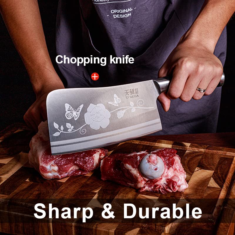Snapklik.com : Meat Chopper Knife 7.4 Inch, Professional Chinese Chef ...
