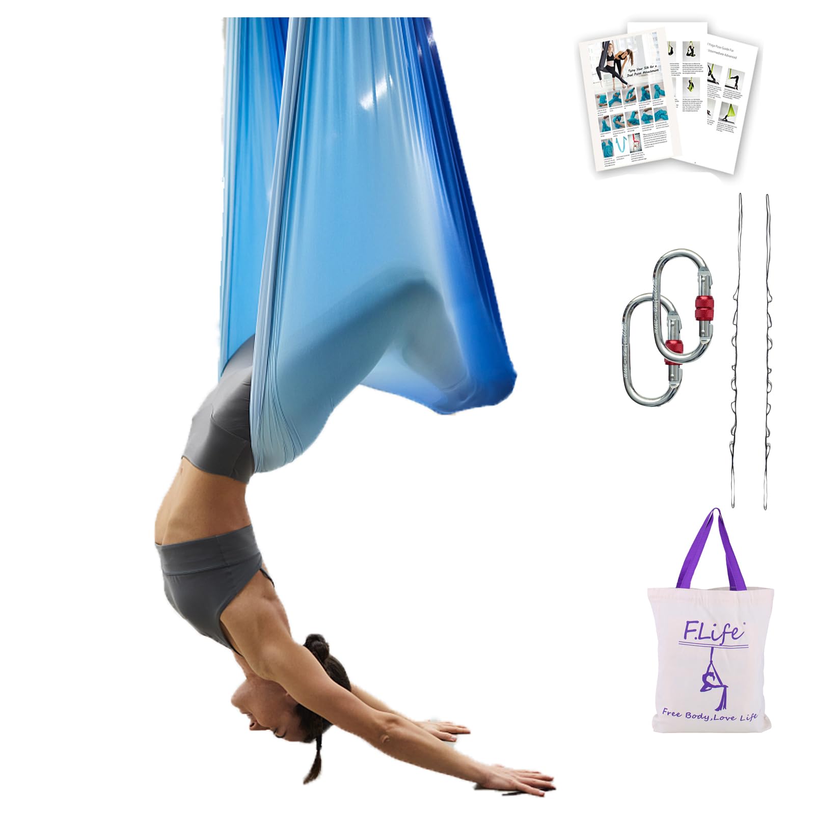 Ariel Silk Swing Kids F.Life Aerial Yoga Hammock 6.5 Yards Premium ...