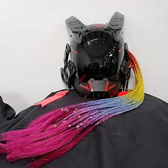 Amazon.com: Cool Cyberpunk Mask with Braids Futuristic Full Face ...