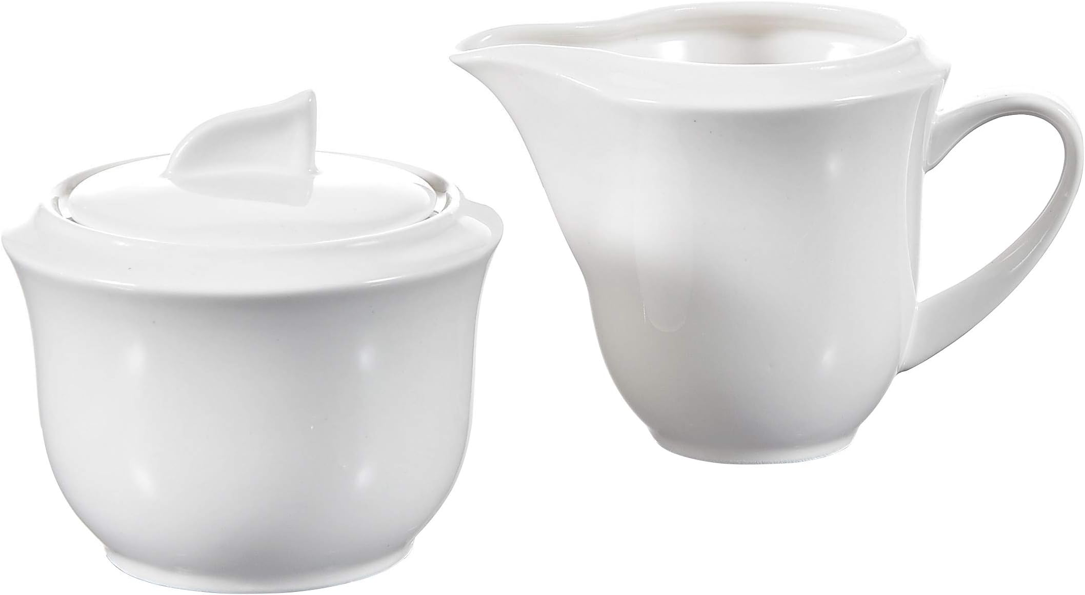 Amazon.com | White Ceramic Creamer and Sugar Service Set with Lid ...