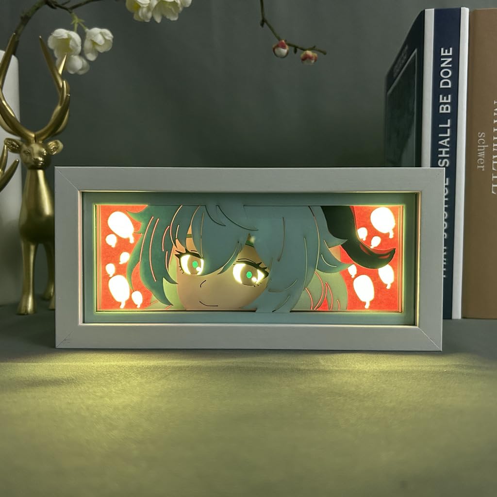 Hongjieya Genshin Impact Anime Lamp Ganyu Figure Night Light Bedroom ...