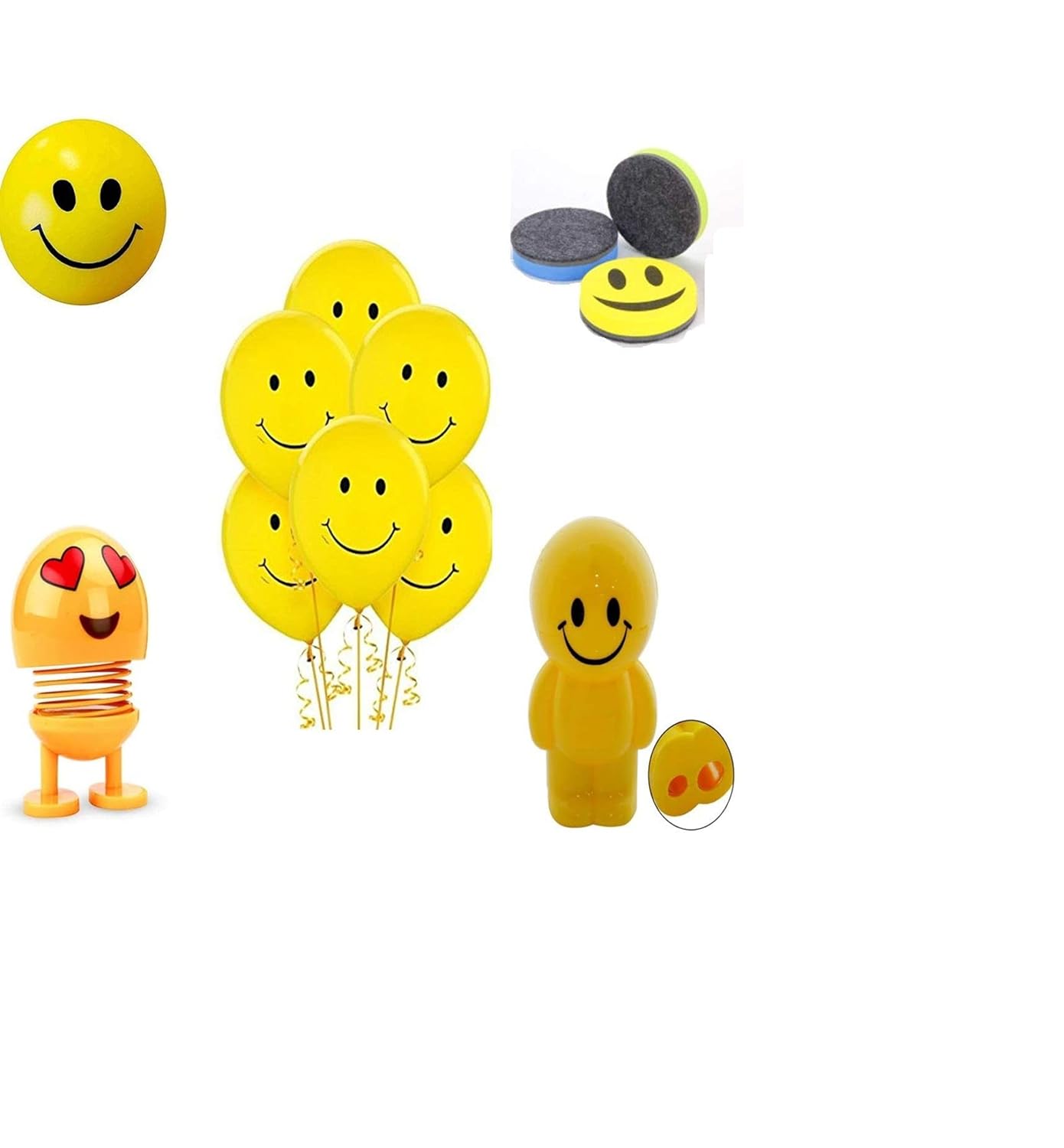 Buy SC Smiley emotics Combo with 1 Smiley Sharpner, 10 Smiley Balloons ...