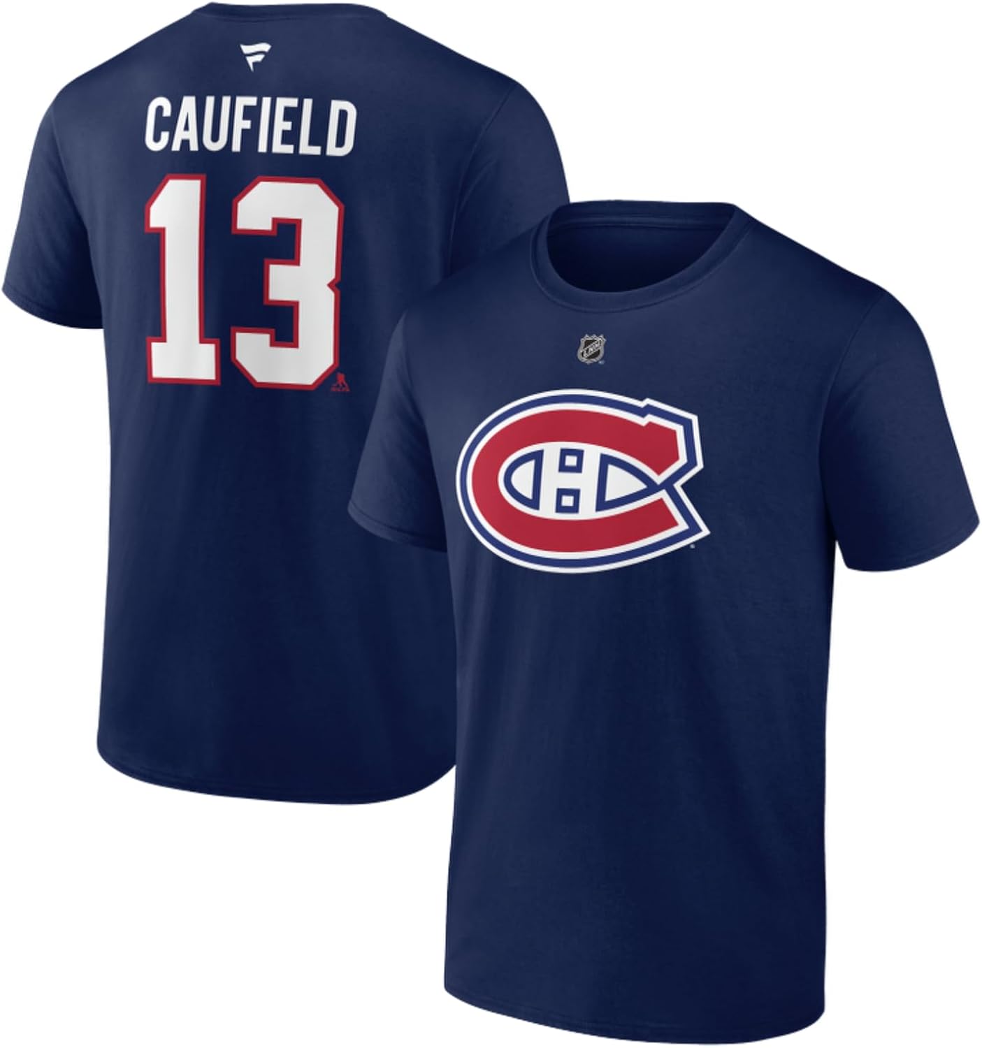 Canadiens Cole Caufield Fanatics T-shirt bleu marine authentique avec ...