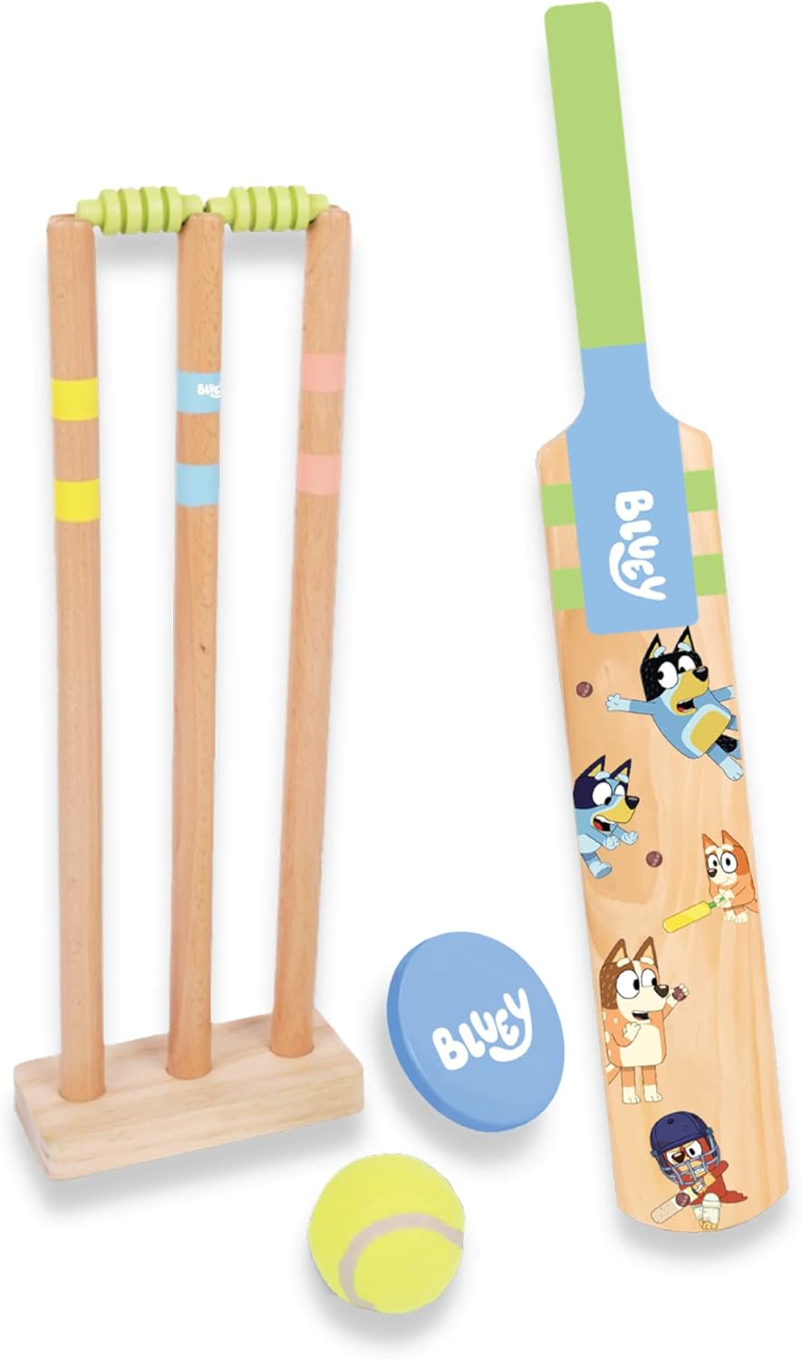 Bluey Wooden Cricket 10-Piece Activity Toy Playset : Amazon.com.au ...