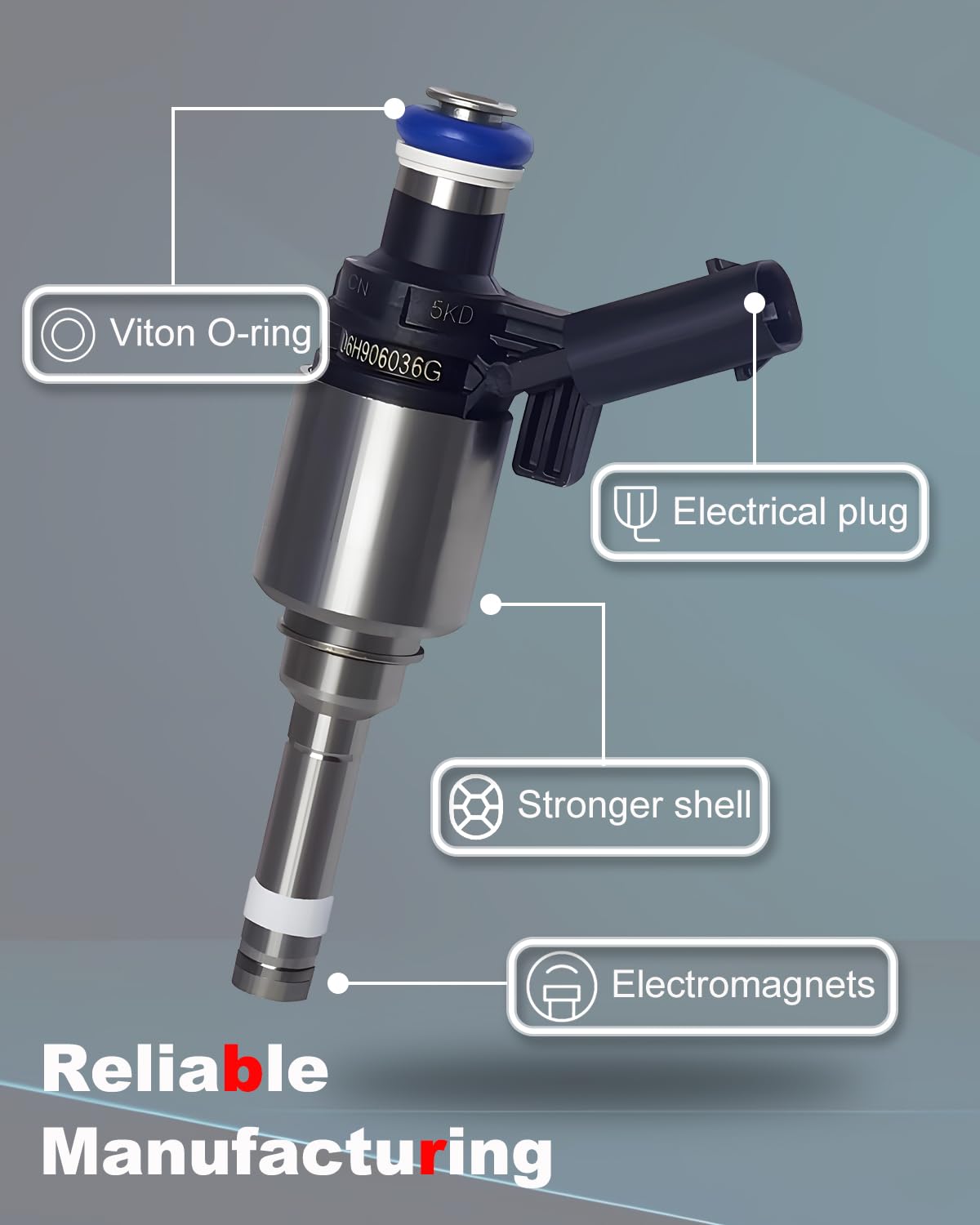 VW Passat GTI CC Injectors Set Of 4 High-Pressure Fuel Injectors For VW ...