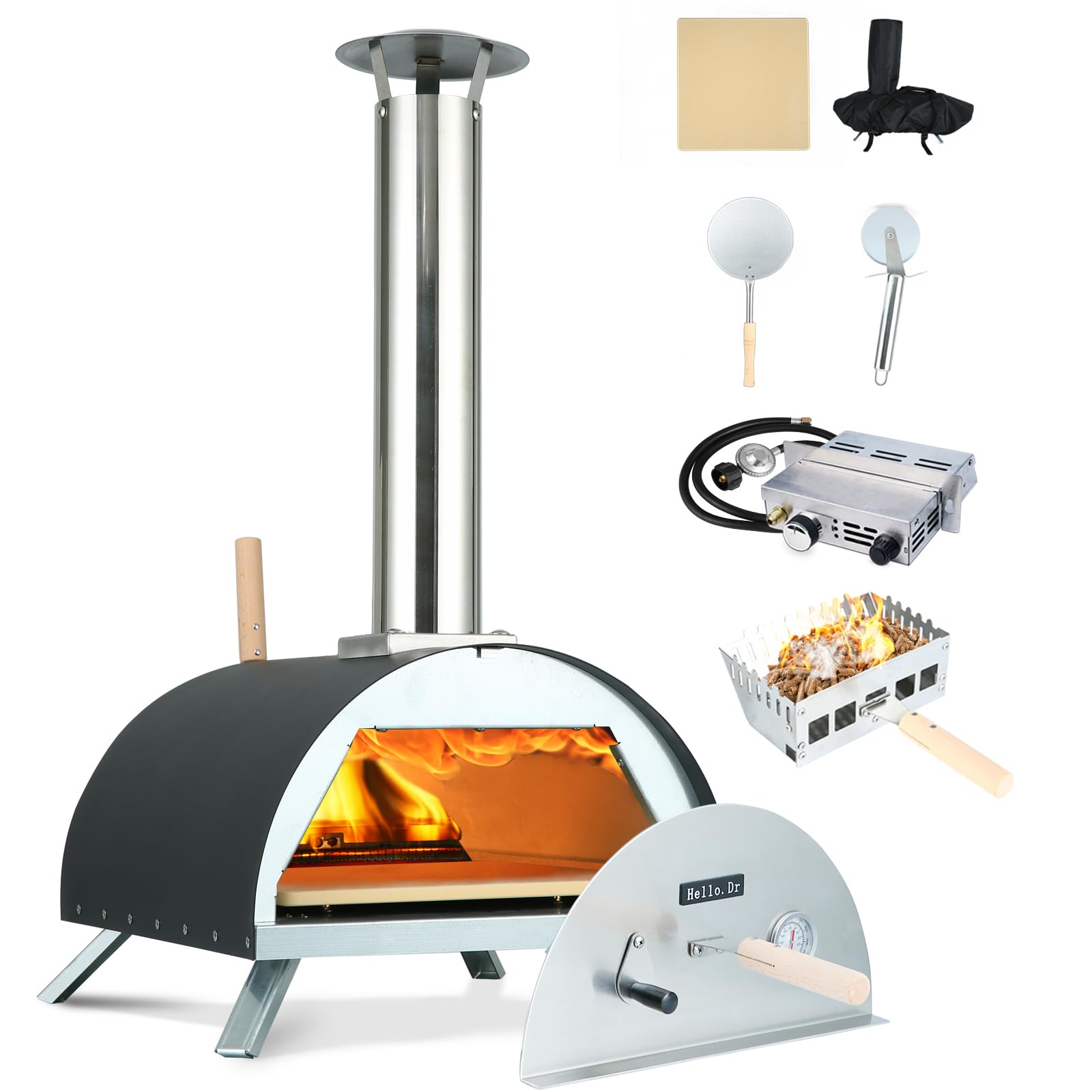Hello. Dr 13" wood and gas pizza oven outdoor propane-propane pizza ...