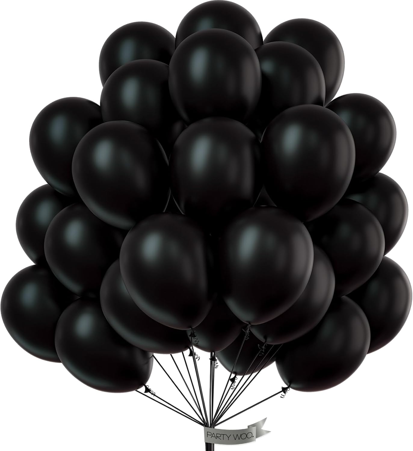 PartyWoo Black Balloons 51 pcs 12 Inch Latex Helium Matte Black ...