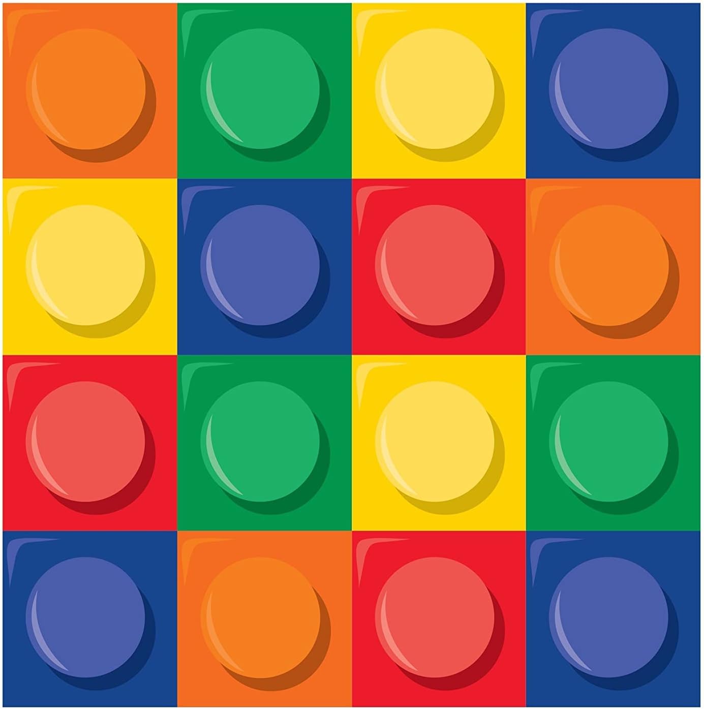 Amazon.com: Creative Converting Block Party Supplies Lunch Napkin (16 ...