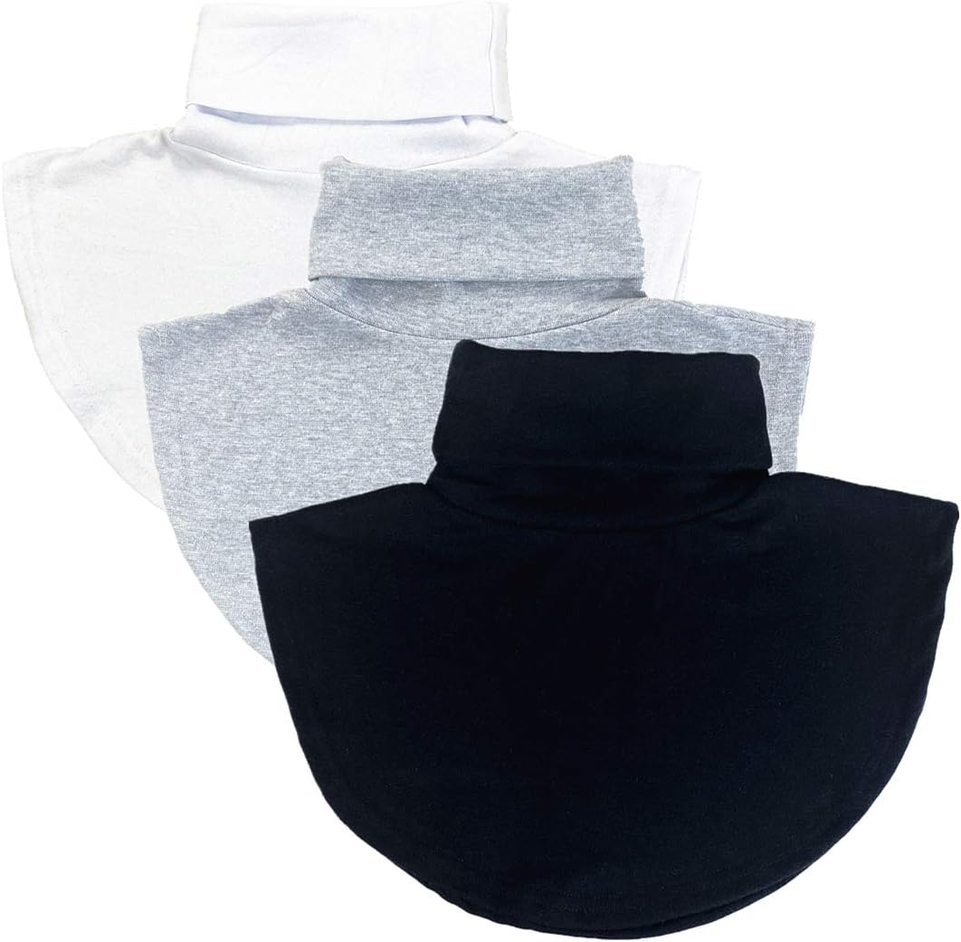 3Pcs Womens False Fake Turtleneck Dickey Mock Collar Dickey Half Top ...