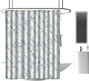 Amazon.com: Mathematics Classroom Decor,Shower Curtains Navy and Grey ...