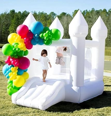 Amazon.com: Small Inflatable Bounce House, White Bounce House Jumping ...
