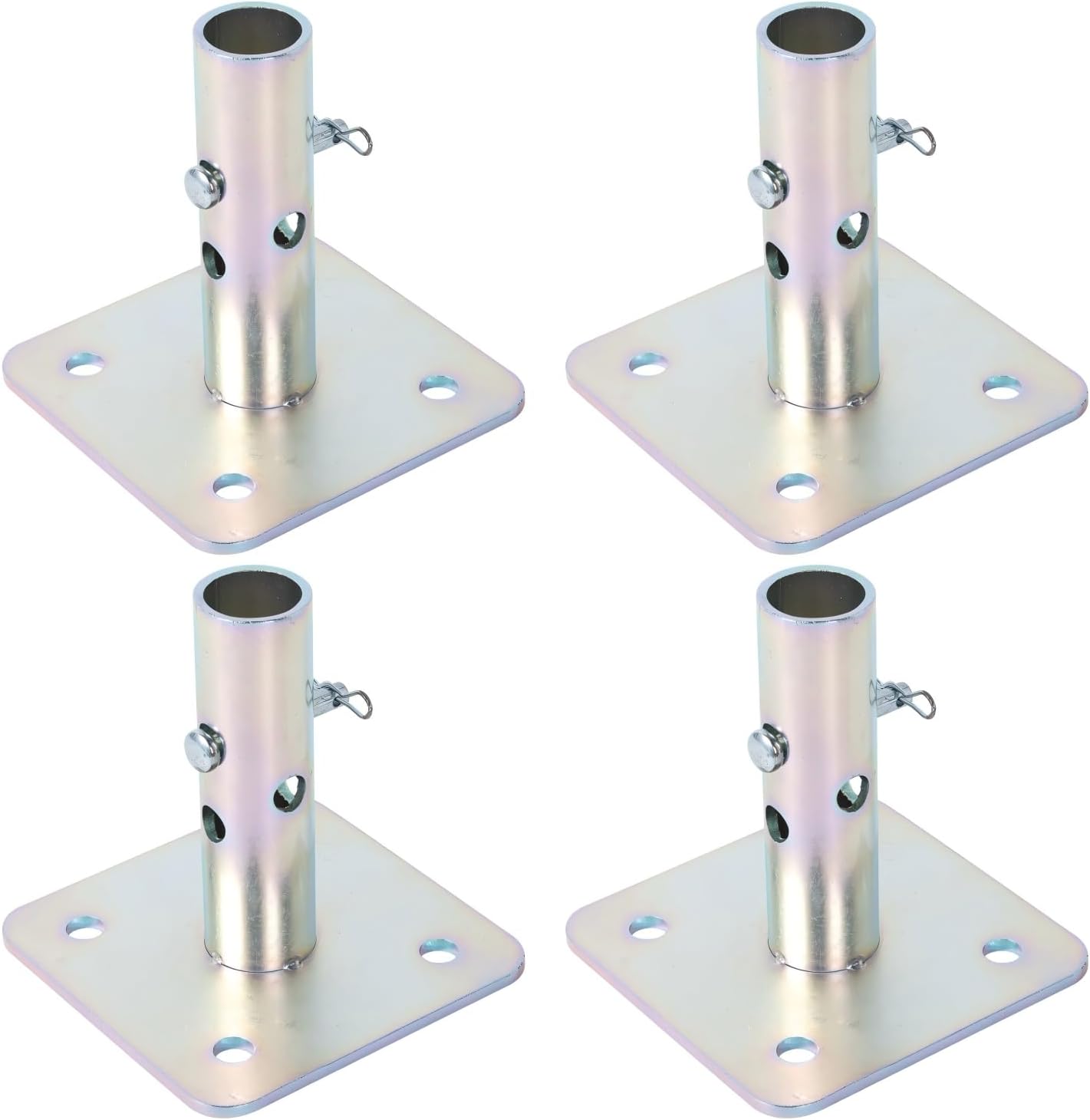 Galvanized Scaffold Base Plates 5 in x 5 in x 1-3/8 in OD,Silver (4 ...