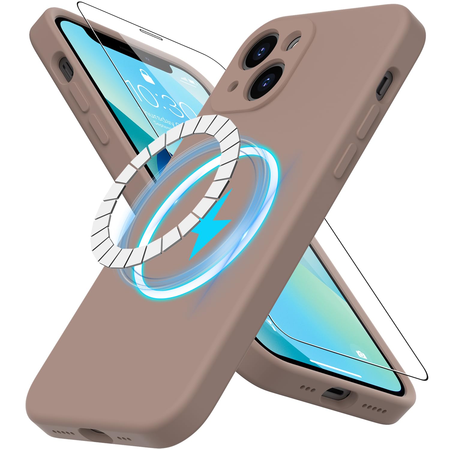 Amazon.com: DEENAKIN for iPhone 13 Case Silicone with Screen Protector ...