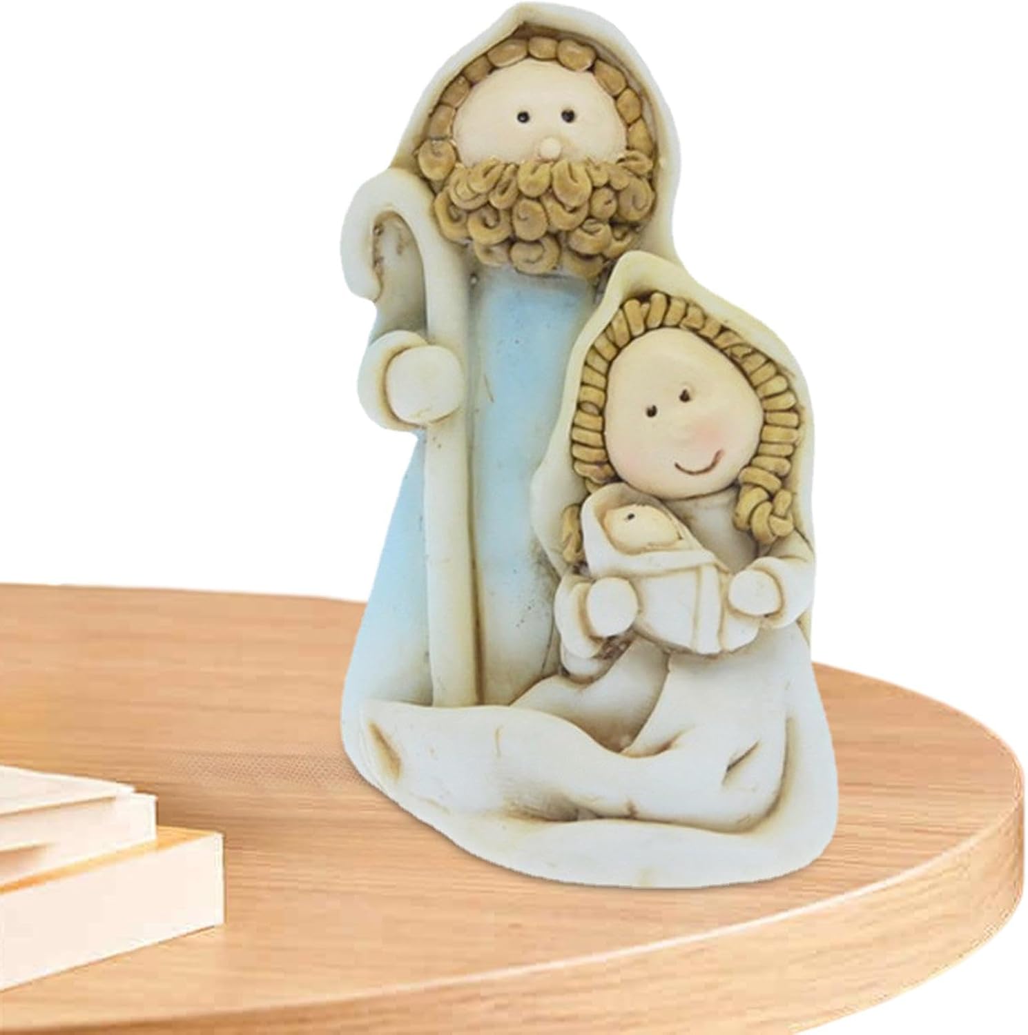 Amazon.co.jp: Nativity of Jesus - Hand Painted Resin Statue, Holy Baby ...