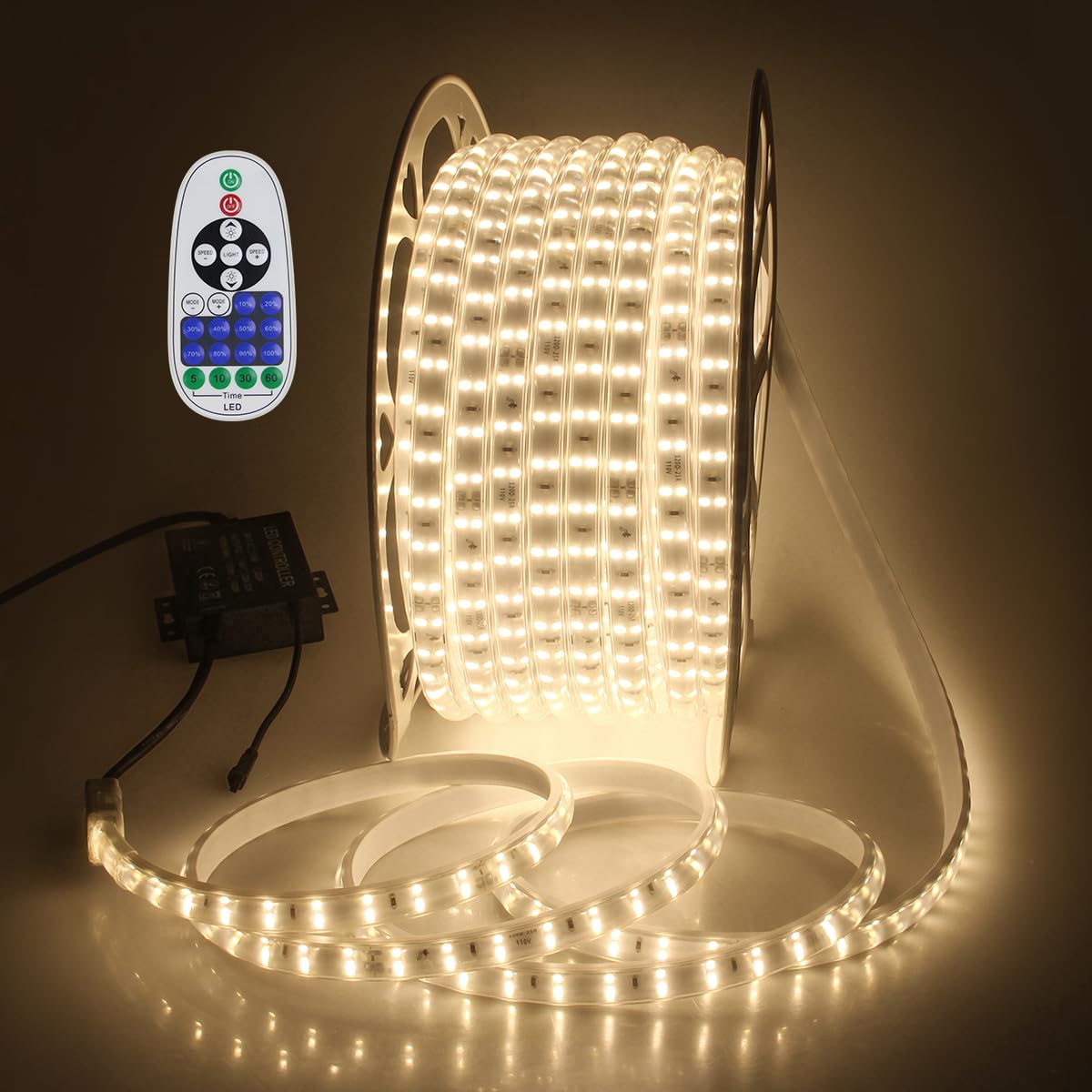 Amazon.com: Aclorol 131FT LED Rope Light Outdoor Waterproof Led Strip ...