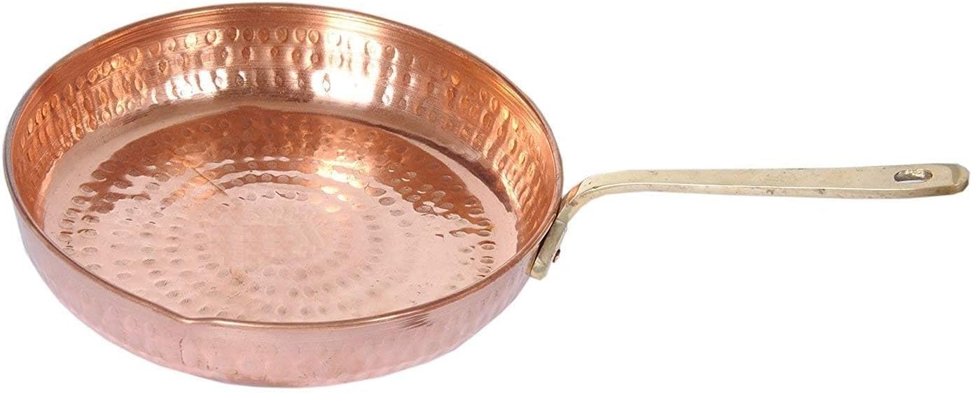 TreegoArt Pure Copper Fry Pan Tadka Pan, Skillets Frying Cooking ...