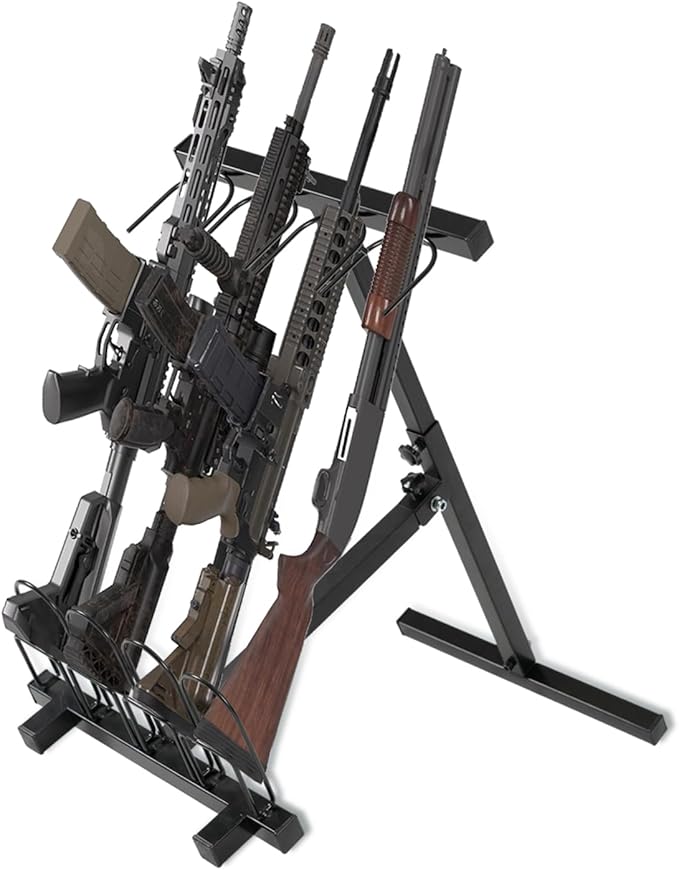 Amazon.com: DIYTUNINGS Folding Gun Rack Free-Standing Rifle Racks ...