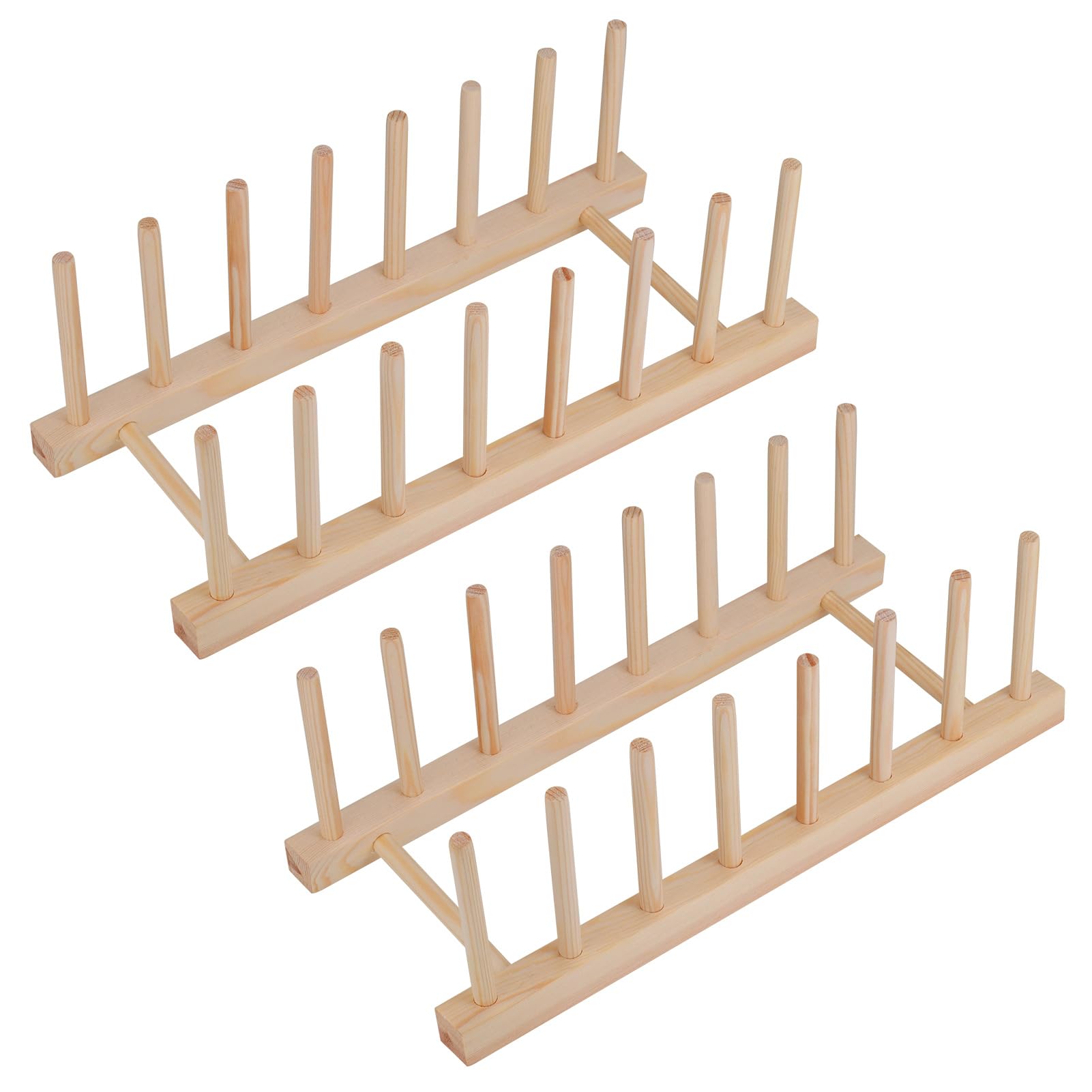 Kssvzz 2Pcs Wooden Plate Rack, Kitchen Wood Dish Rack, Wooden Chopping ...