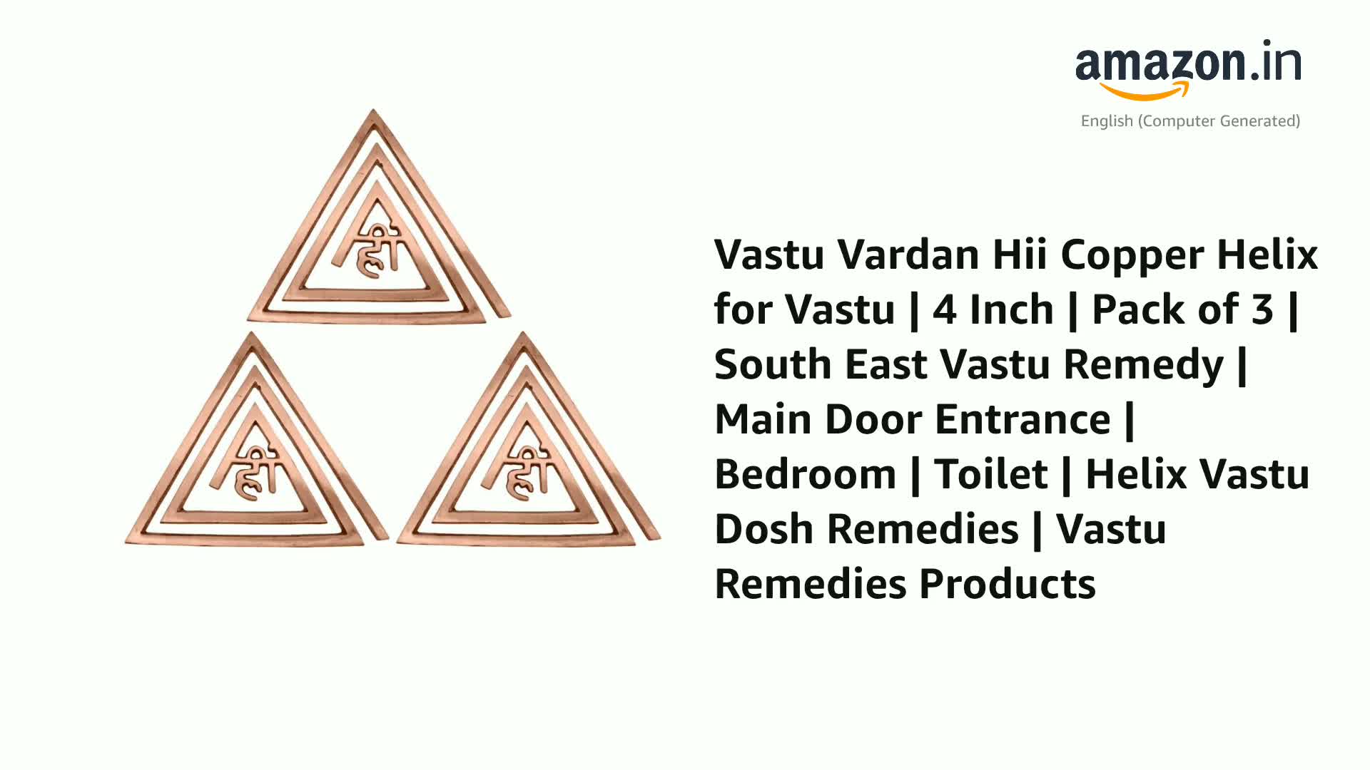 Copper Helix Vastu Remedies For South East Main Door Entrance, Bedroom