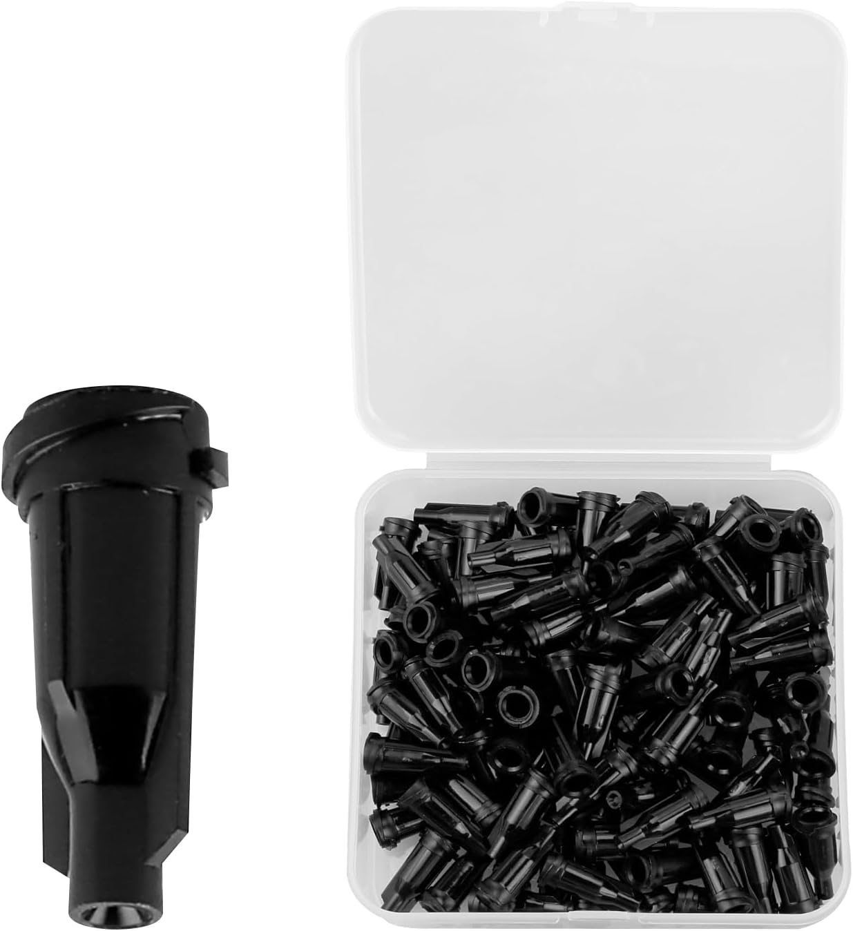 Luckious 100 Pieces Luer Lock Syringe Tip Caps - Black Plastic Screw ...