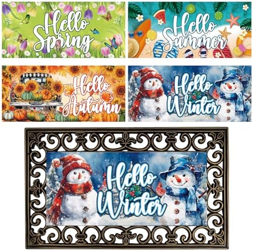 Amazon.com: 4Pcs Doormat Inserts Seasonal Door Mat Inserts ...