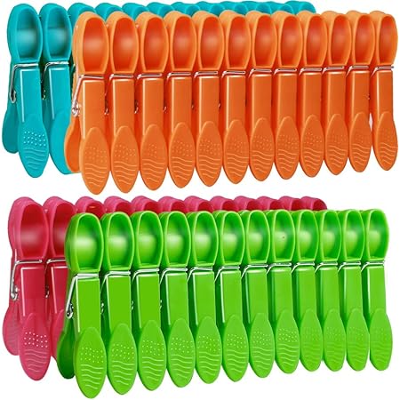 Laundry Pegs Clothes Clips, 24 Pack Clothes Pegs Plastic Clothes Pegs ...