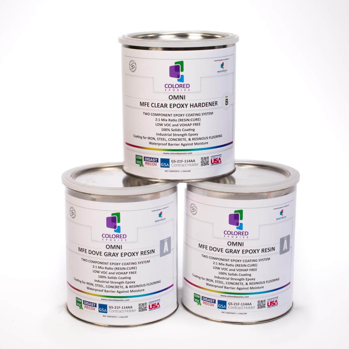 Buy Dove Gray Epoxy Resin Coating 100% Solids, High Gloss for Garage ...