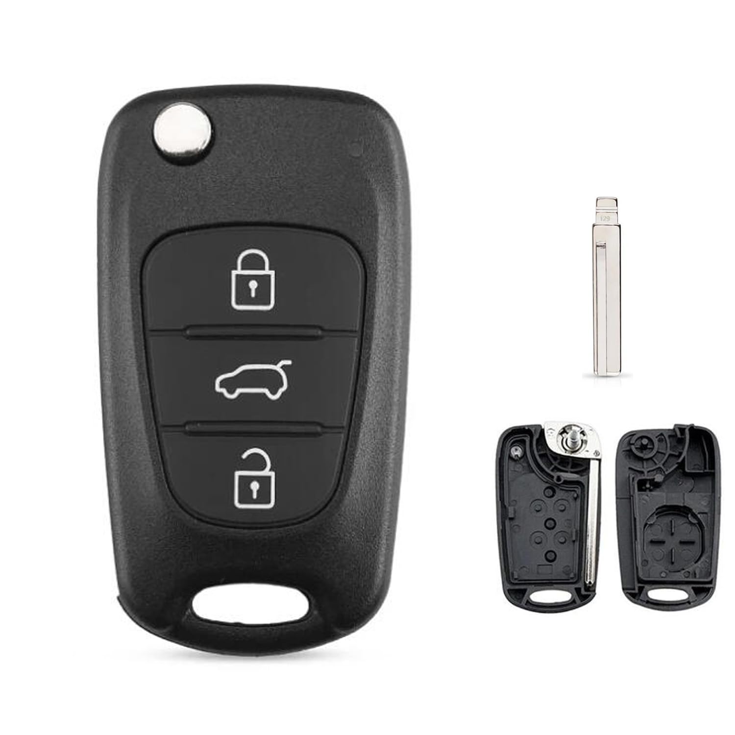 AULESSE Key Fob Case 3 Buttons for Hyundai i20 i30 i35 iX20 iX35 Kia ...