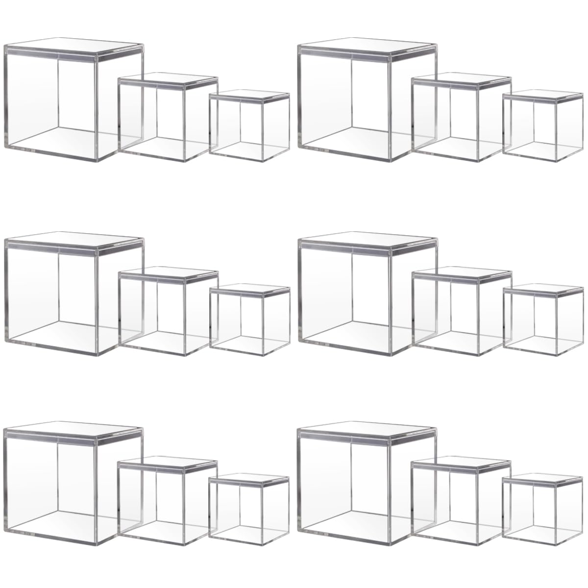 IBEQUEM 18Pcs Clear Acrylic Plastic Square Cube, Small Acrylic Box with ...