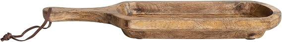 Amazon.com: Creative Co-Op Boho Wood Serving Tray with Handle and ...