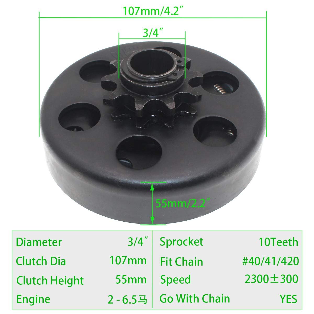 Go Kart Clutch Centrifugal Clutch For Predator 212cc Engine – 3/4" Bore ...