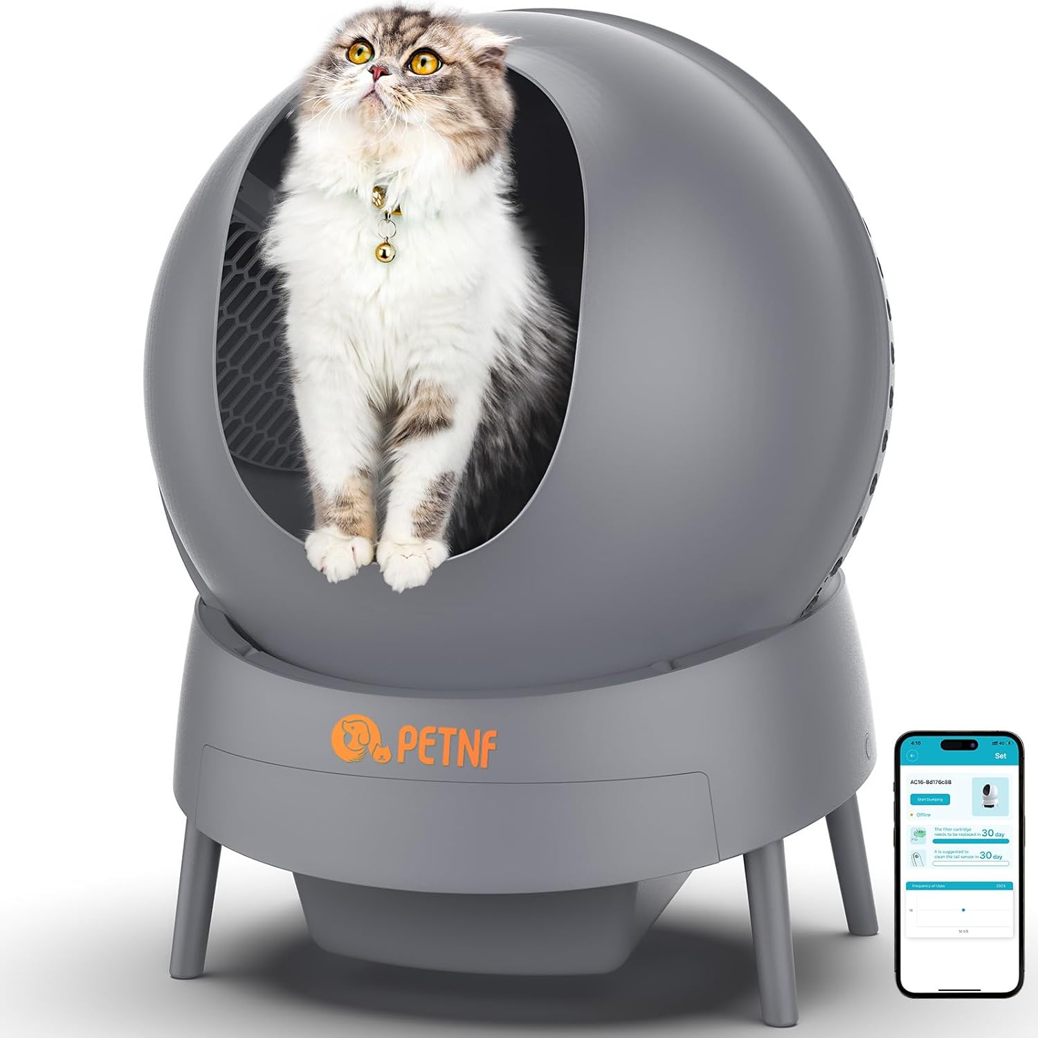Self Cleaning Cat Litter Box with App Remote Control,Automatic Cat ...