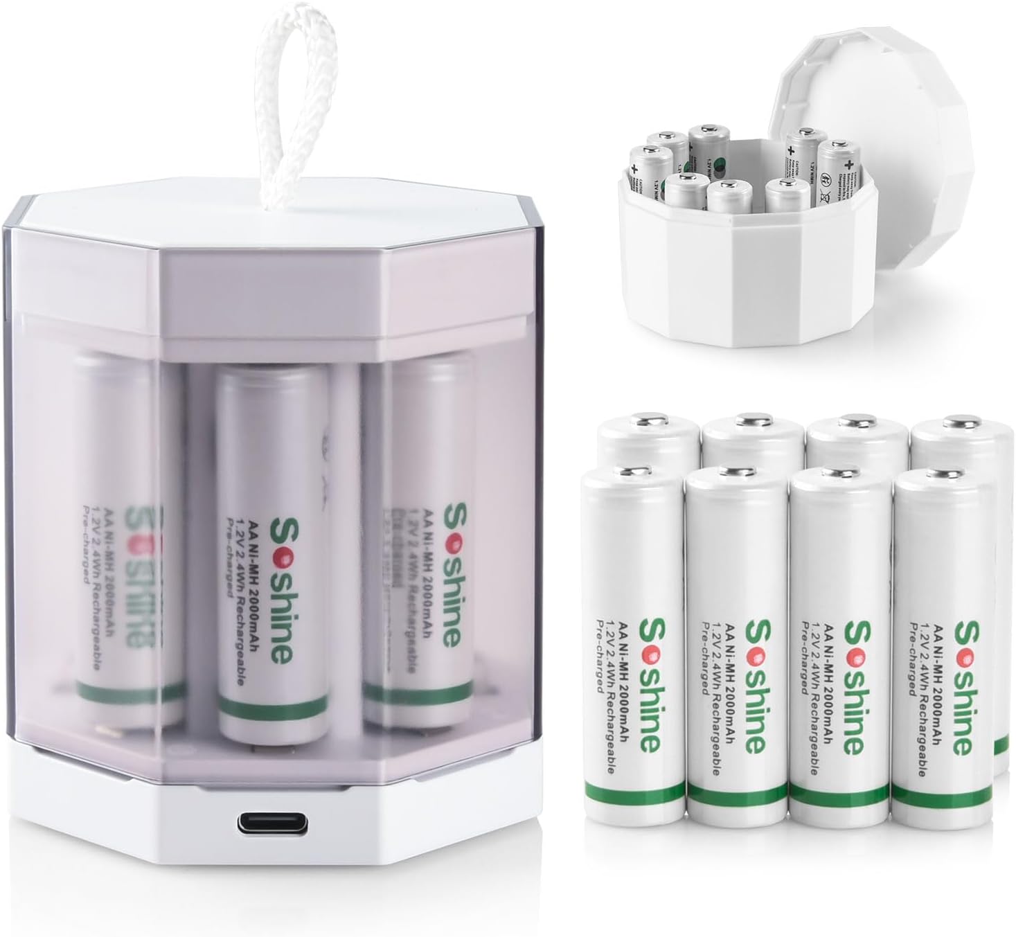 Amazon.com: Granicell Rechargeable AA Batteries with Charger - 8 Pack ...